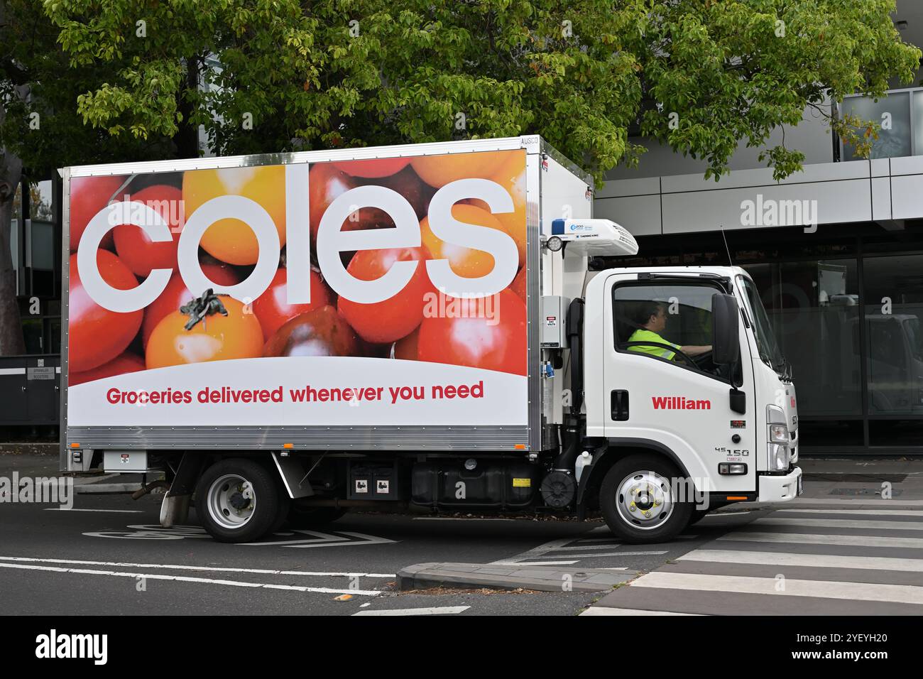 White Coles grocery delivery truck, an Isuzu vehicle named William ...