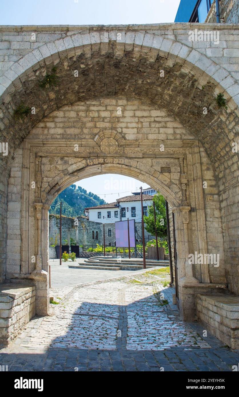 The 18th century Ottoman Gate of the Pasha in the historic Mangalem ...