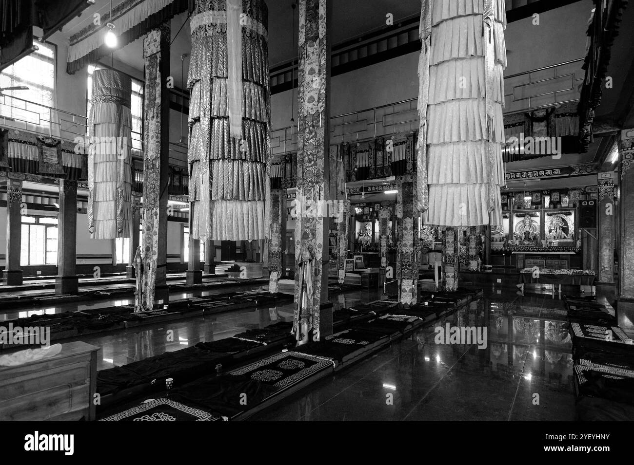 View of a interior of Mundgod Tibetan Monastery Karnataka Stock Photo ...