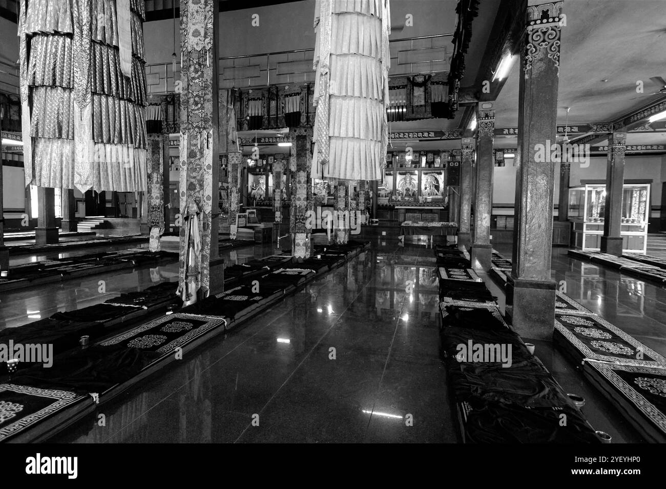 View of a interior of Mundgod Tibetan Monastery Karnataka Stock Photo ...