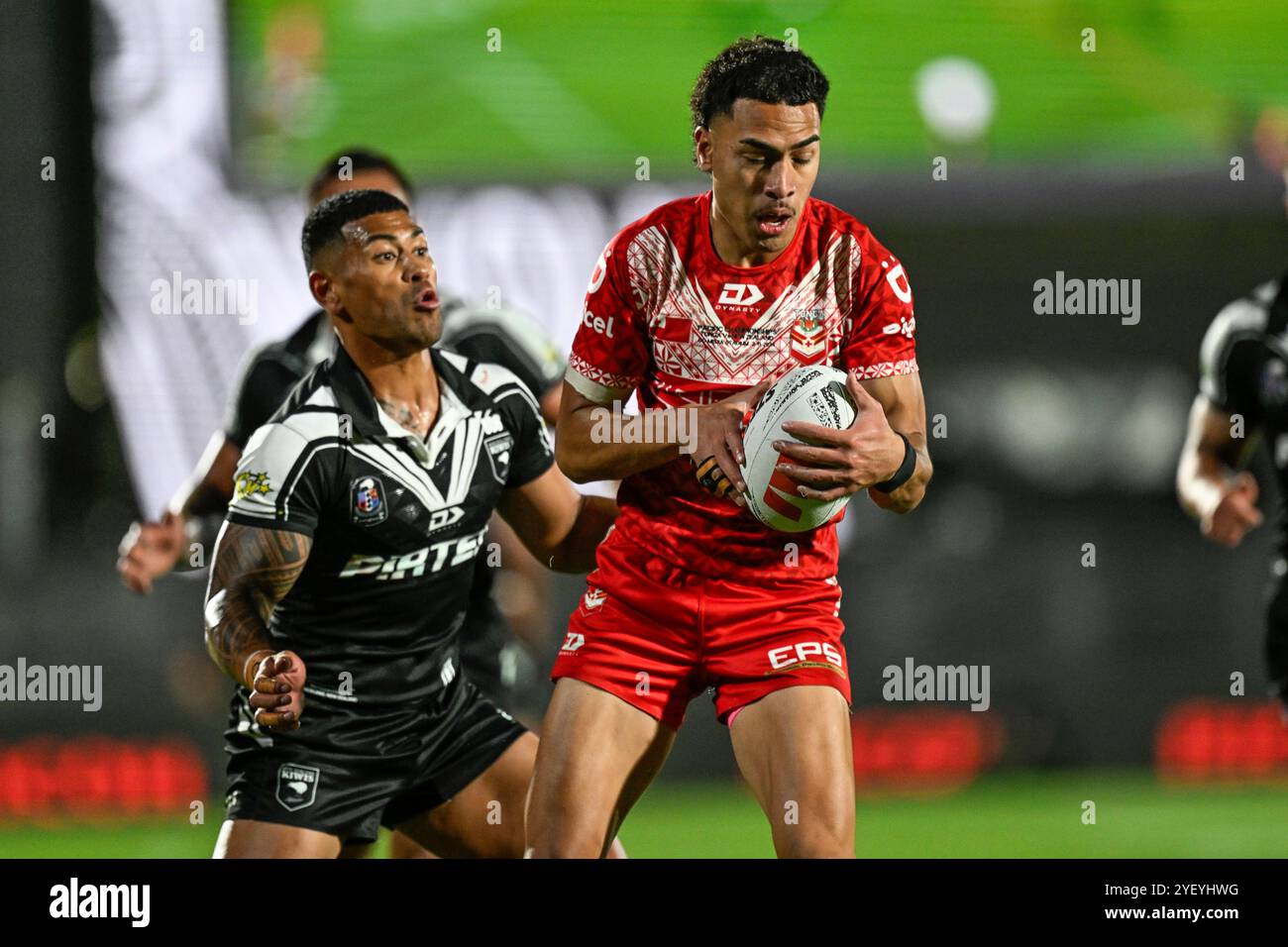 Auckland, New Zealand. 02nd Nov, 2024. Lehi Hopoate of Tonga during the ...