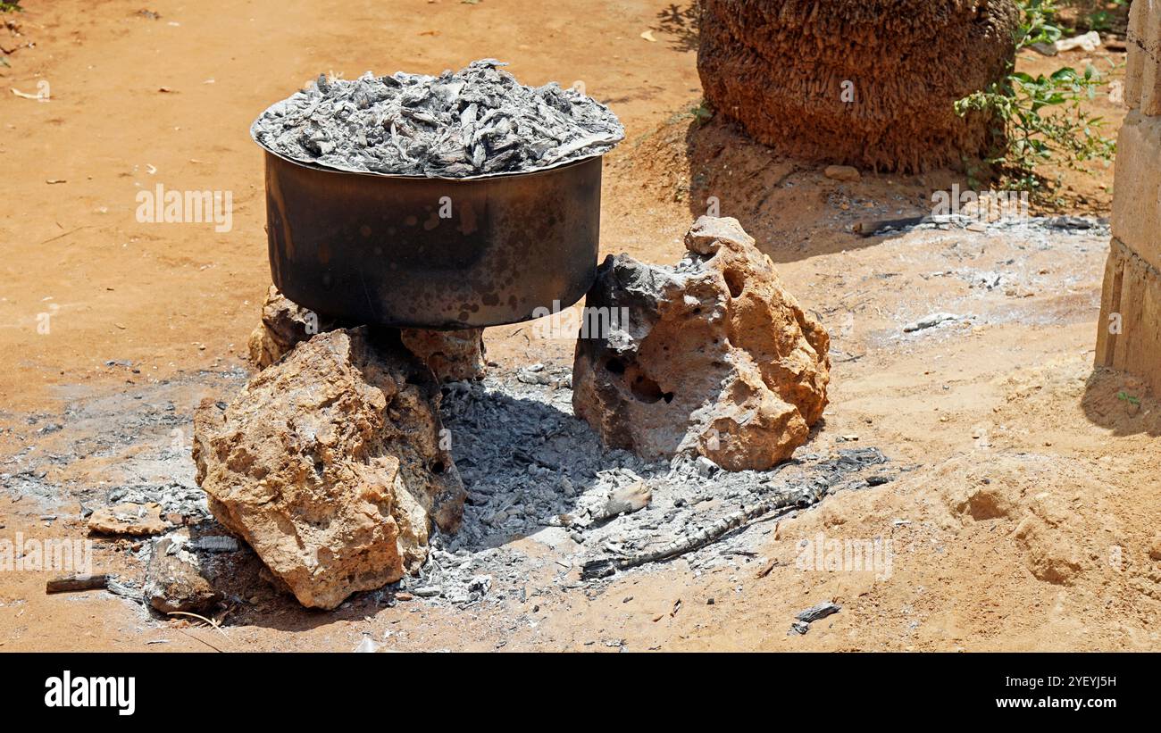 cooking area in a poor village on zanzibar island Stock Photo - Alamy