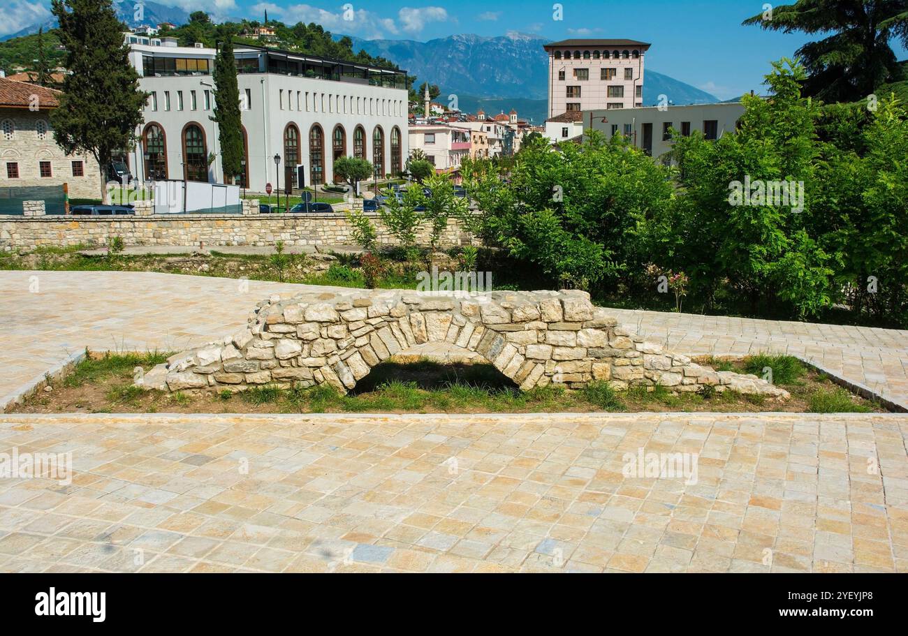 Part of the ruins of the Palace of the Pasha in the Mangalem quarter of ...
