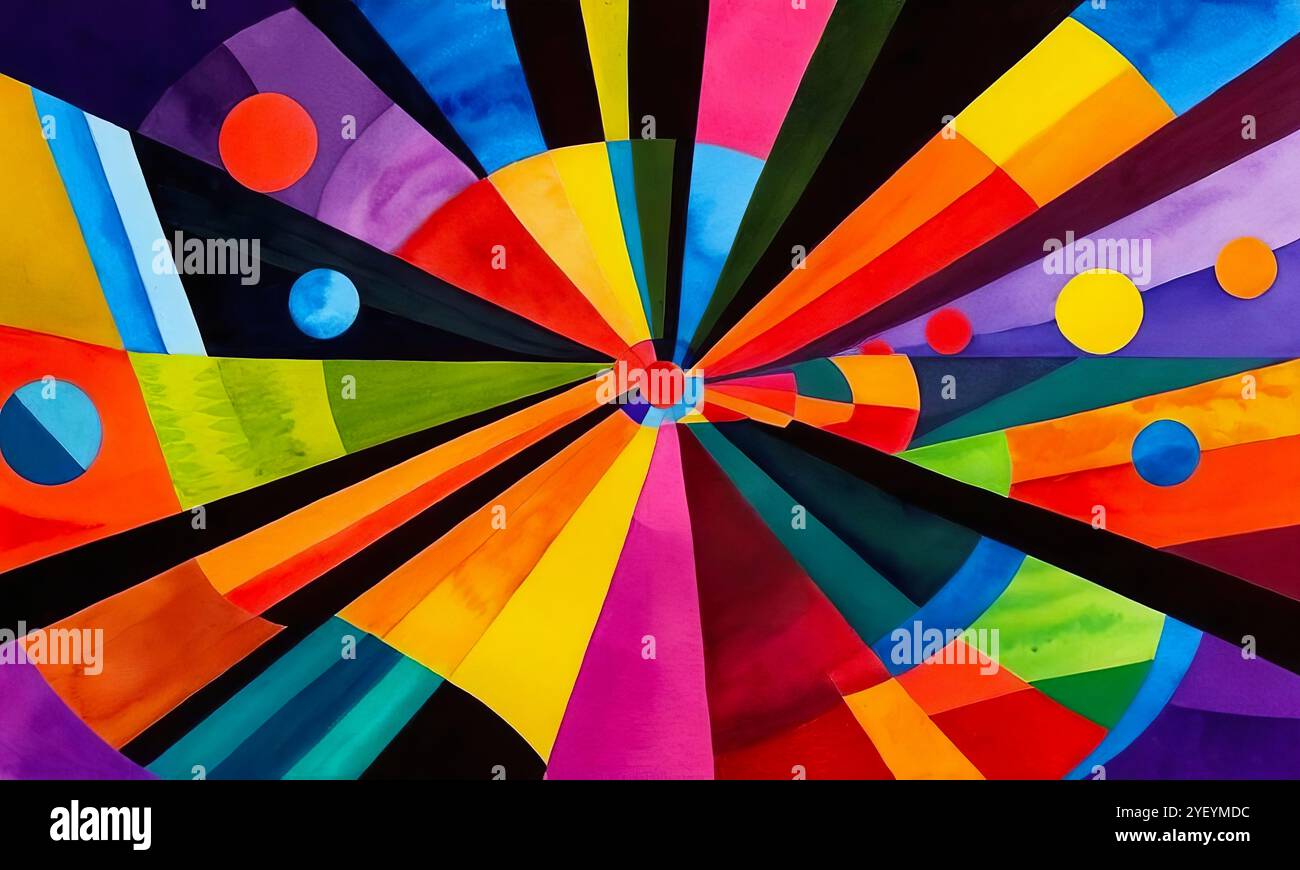 Abstract bright colorful pattern on black background for design Stock ...