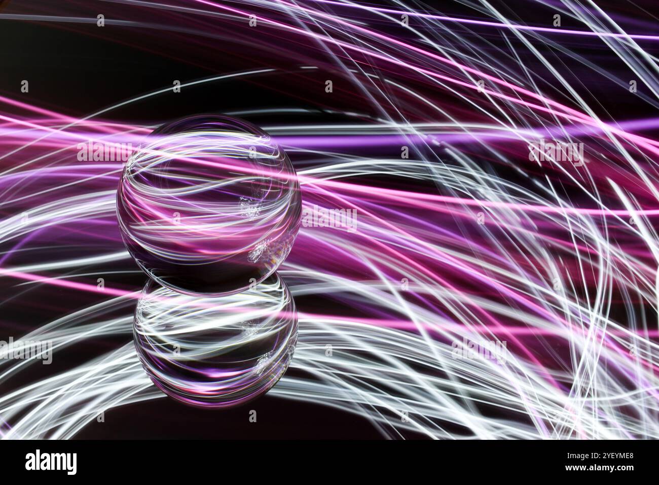 A long exposure photograph. Light painting photography. Swirls of ...