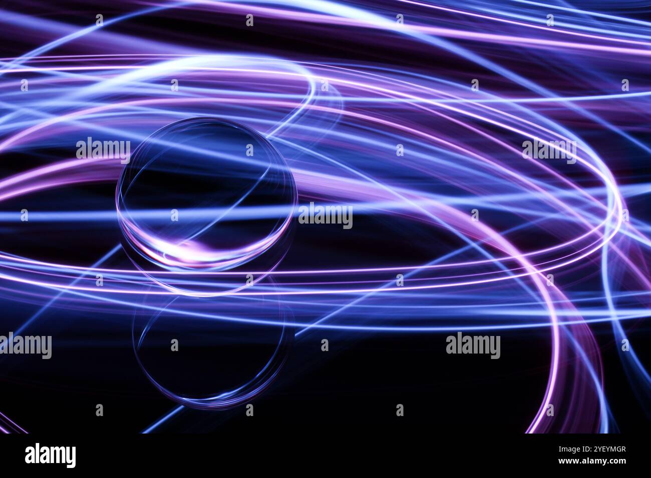 A long exposure photograph. Light painting photography. Swirls of ...