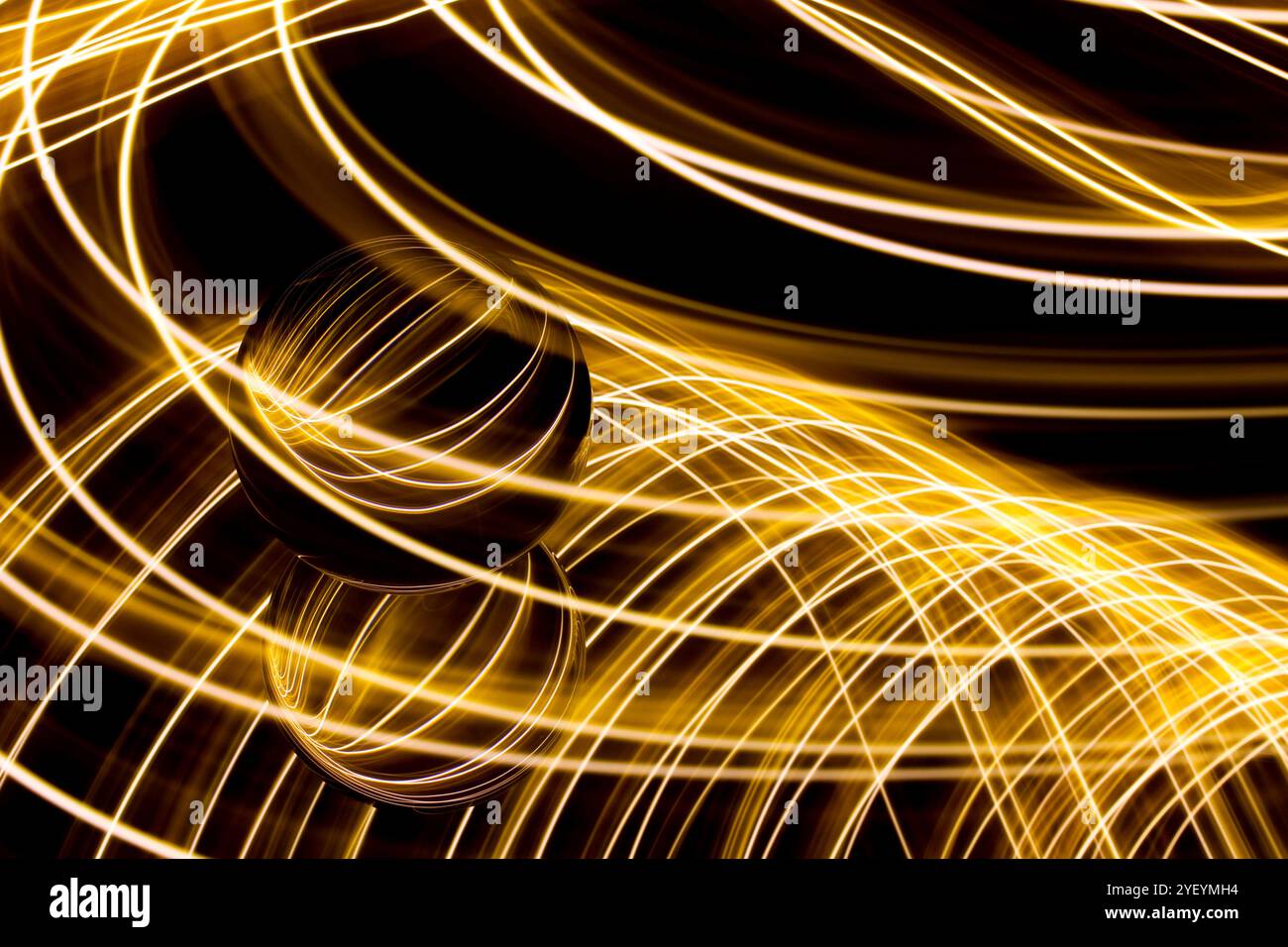 A long exposure photograph. Light painting photography. Swirls of ...