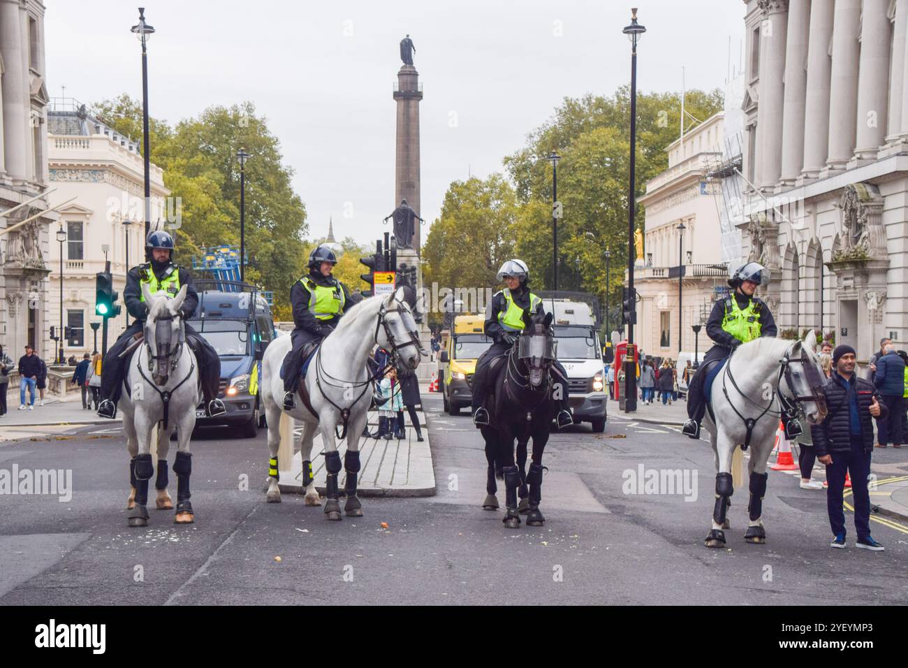 London, UK. 26th October 2024. Mounted police in Central London during ...