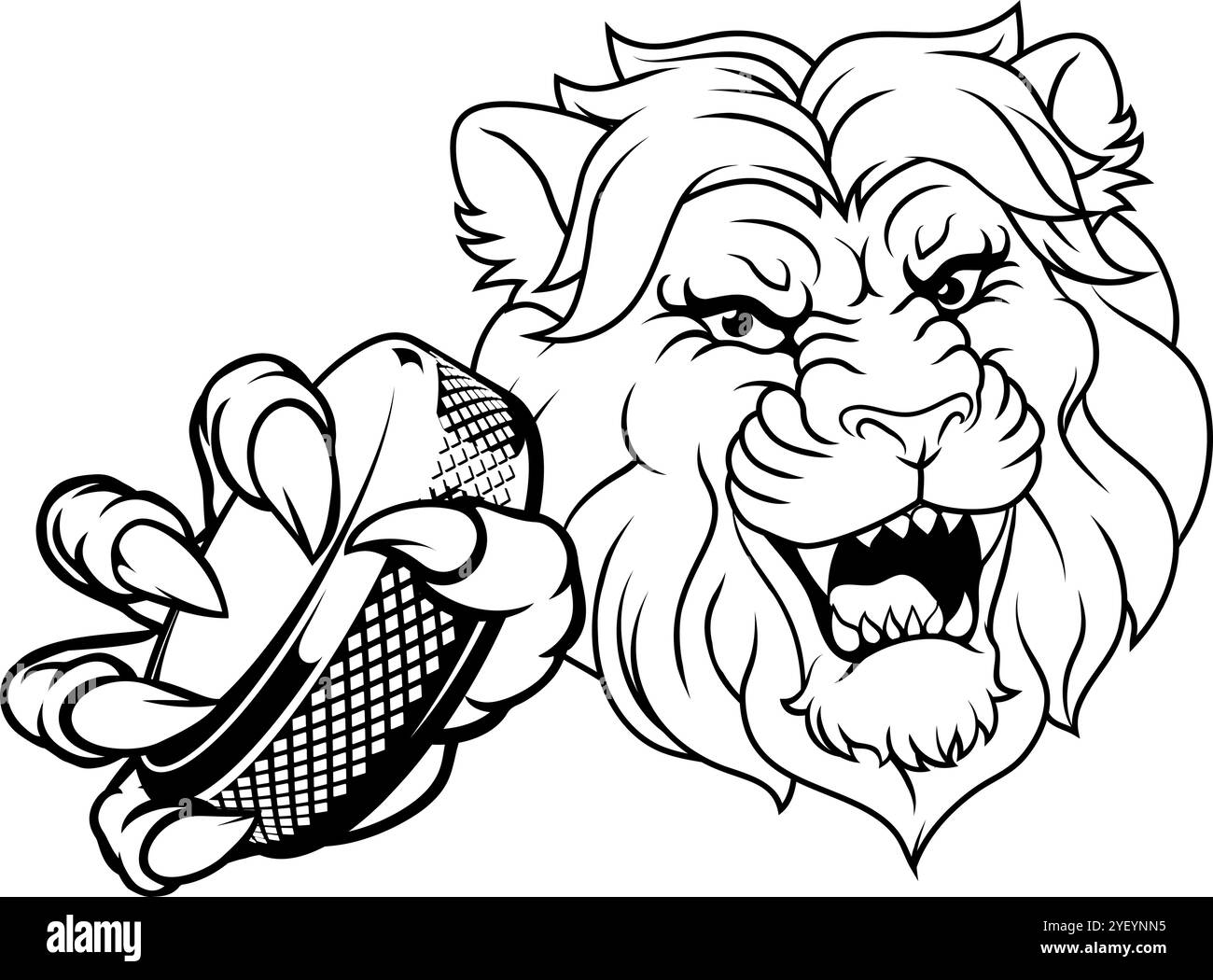 Lion Ice Hockey Team Sports Animal Cartoon Mascot Stock Vector Image ...