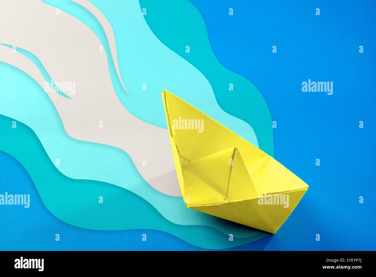 Origami color paper boats hi-res stock photography and images - Alamy