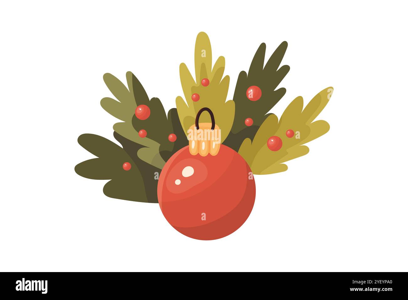 Christmas tree toy, cartoon style, Christmas. Cozy vector Stock Vector ...