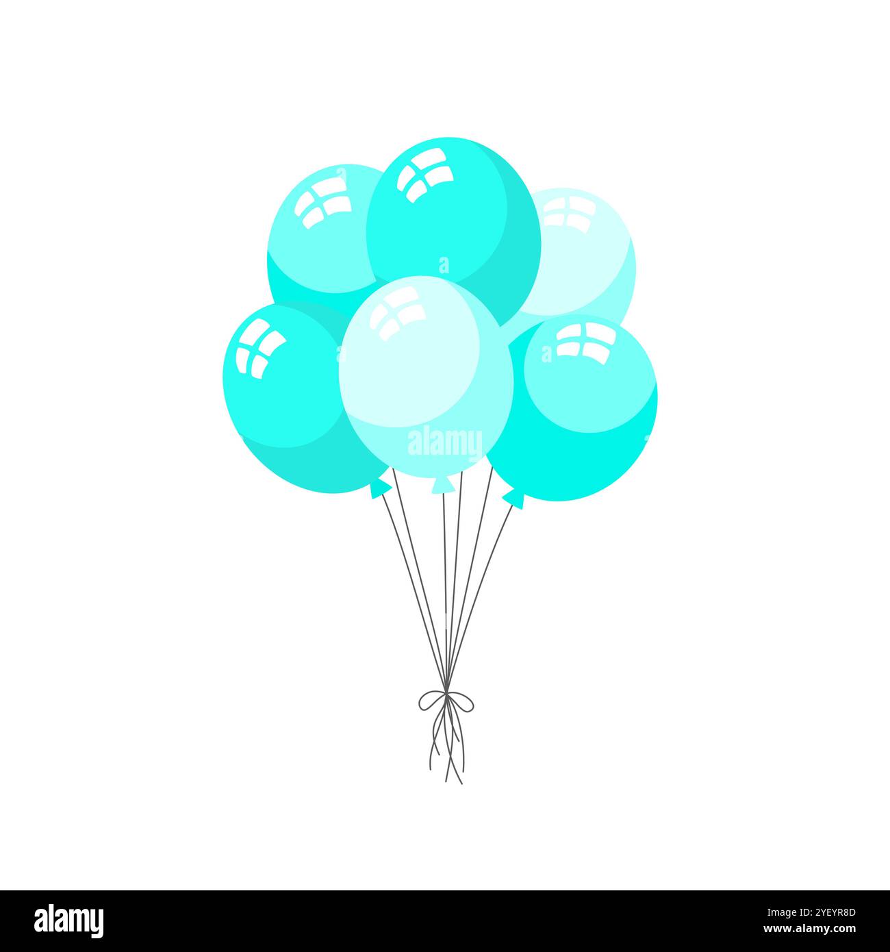 Balloons Set. Cartoon Style. Bunch of balloons. Birthday party Stock ...