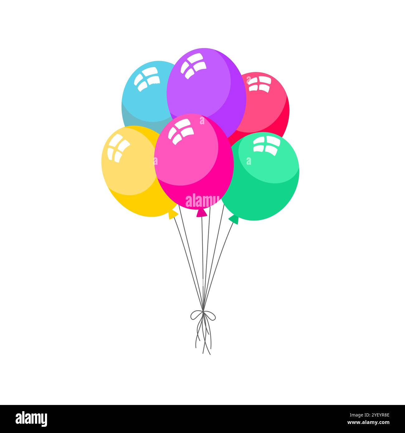 Balloons Set. Cartoon Style. Bunch of balloons. Birthday party Stock ...