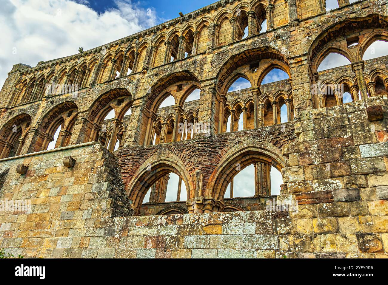 The ruins of Jedburgh Abbey, founded by Augustinian canons in the town ...