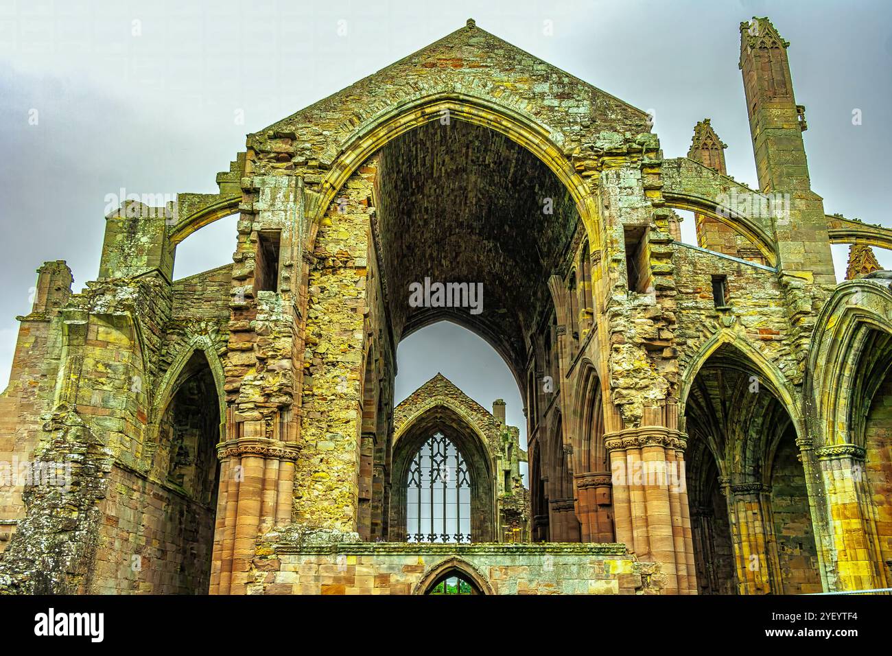 Medieval ruins of Cistercian monastery in Scotland at the request of ...