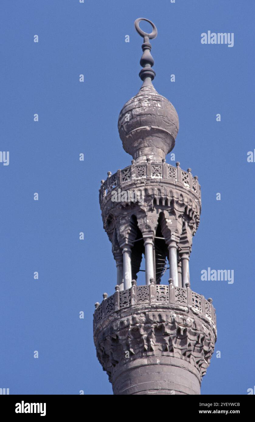 Detail, minaret, ar-Rifa'i Mosque, Cairo, Egypt, September 1989 ...