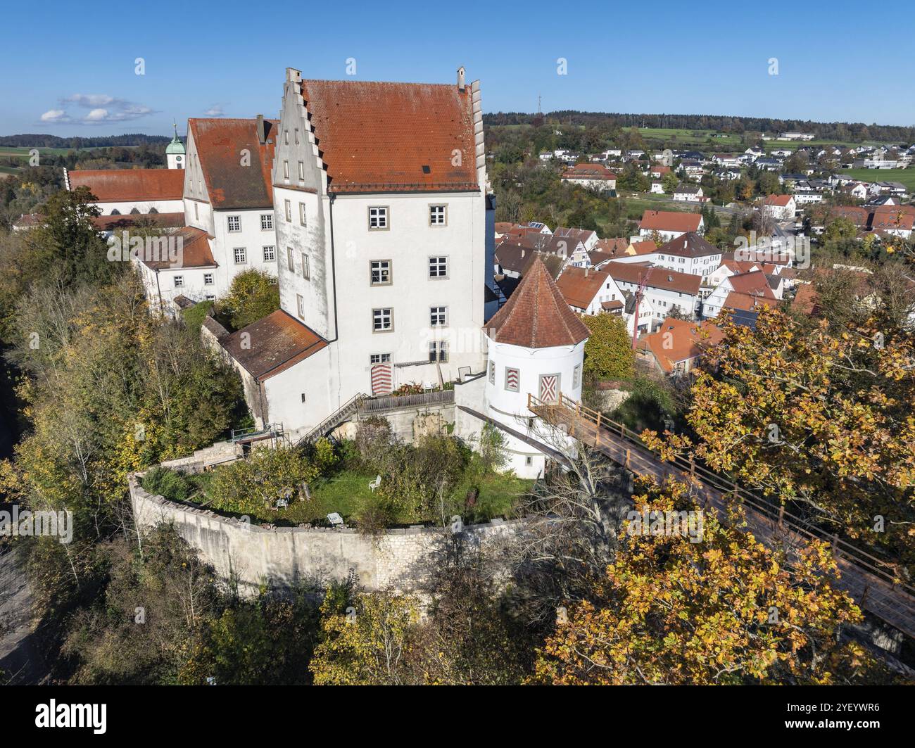 Aerial view of Scheer Residential Palace, Upper Danube Valley ...