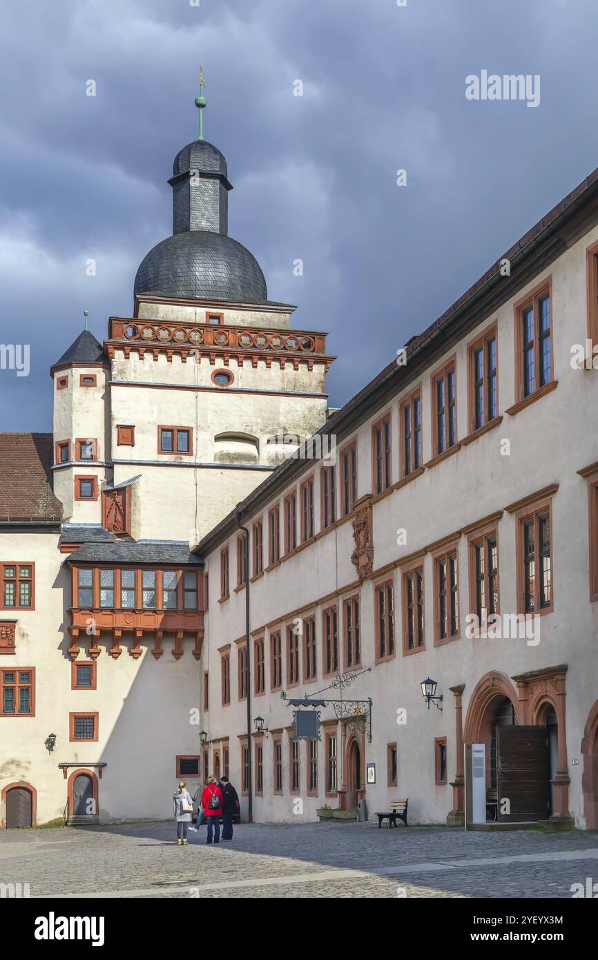 Fortress Marienberg is a symbol of Wurzburg, Germany. Courtyard with ...
