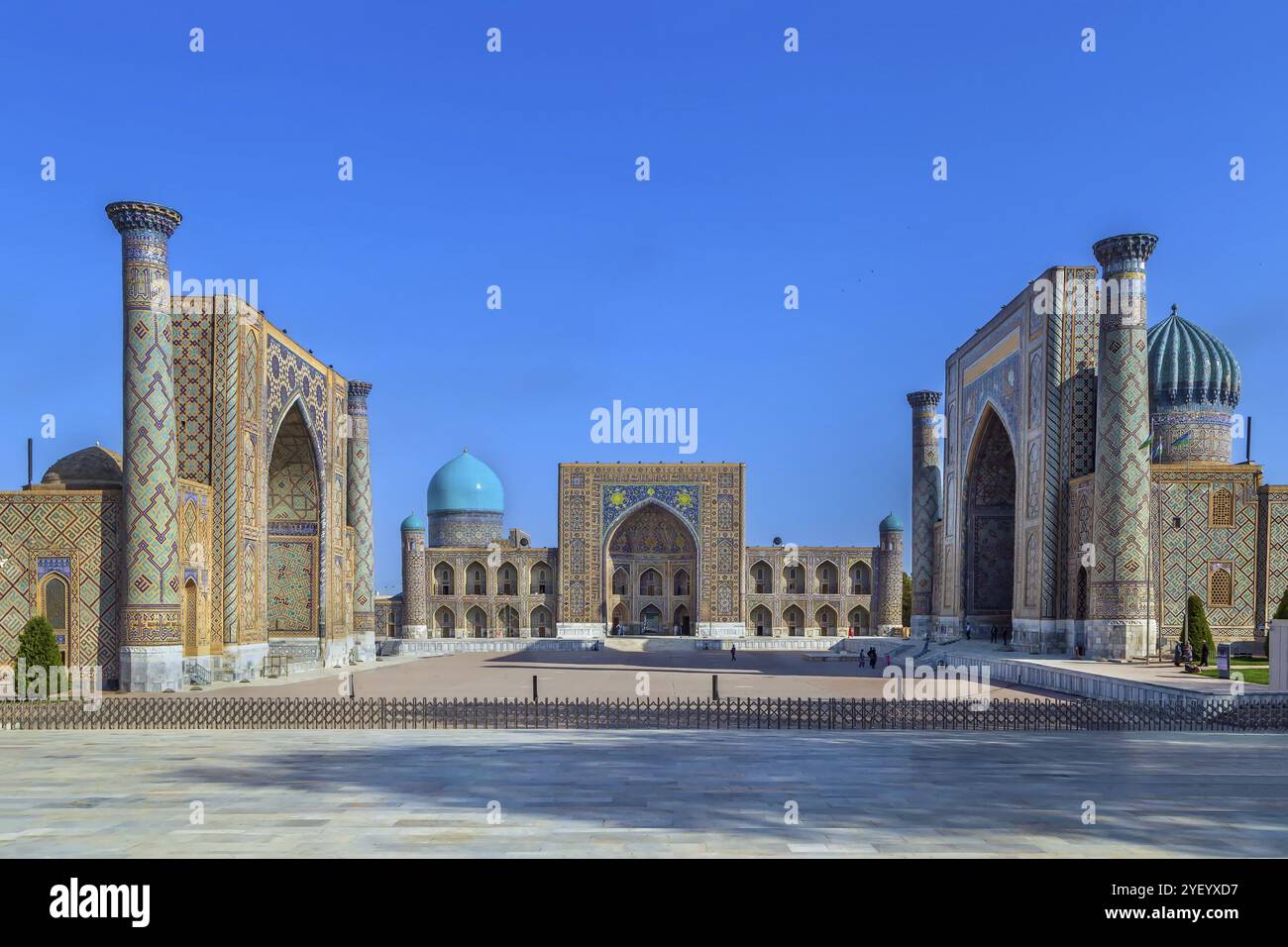 Registan square in Samarkand historical center, Uzbekistan, Asia Stock ...