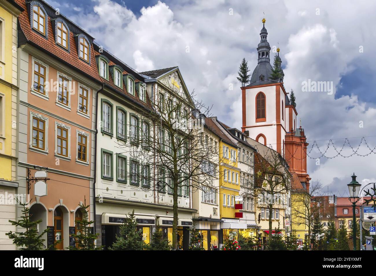 Street with historic houses in Fulda city center, Germany, Europe Stock ...