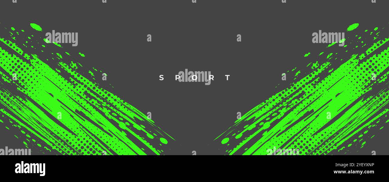 Abstract Sports Background with Green and Gray Brush Texture and ...