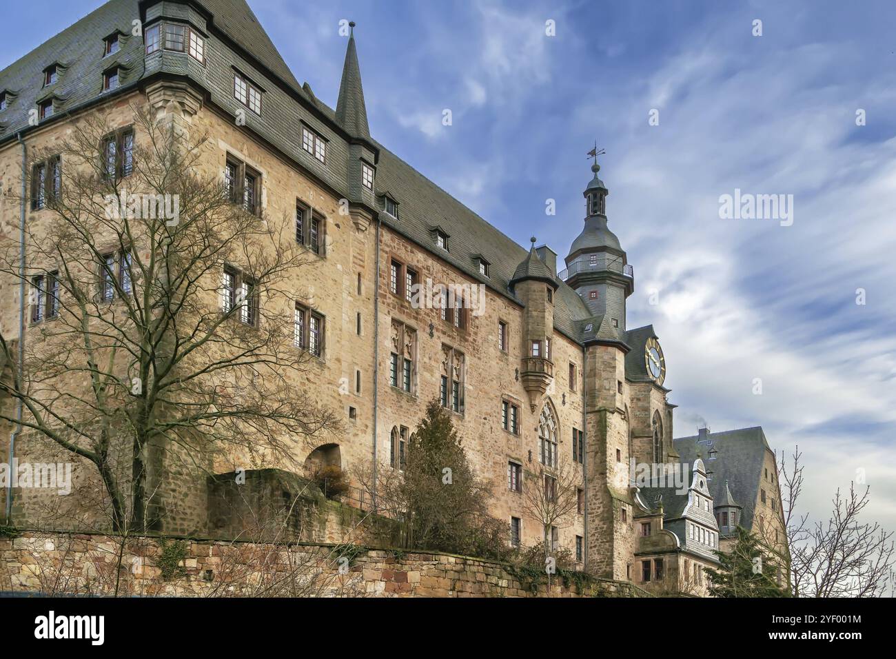 Marburg castle, Germany. Built in the 11th century as a fort Stock ...