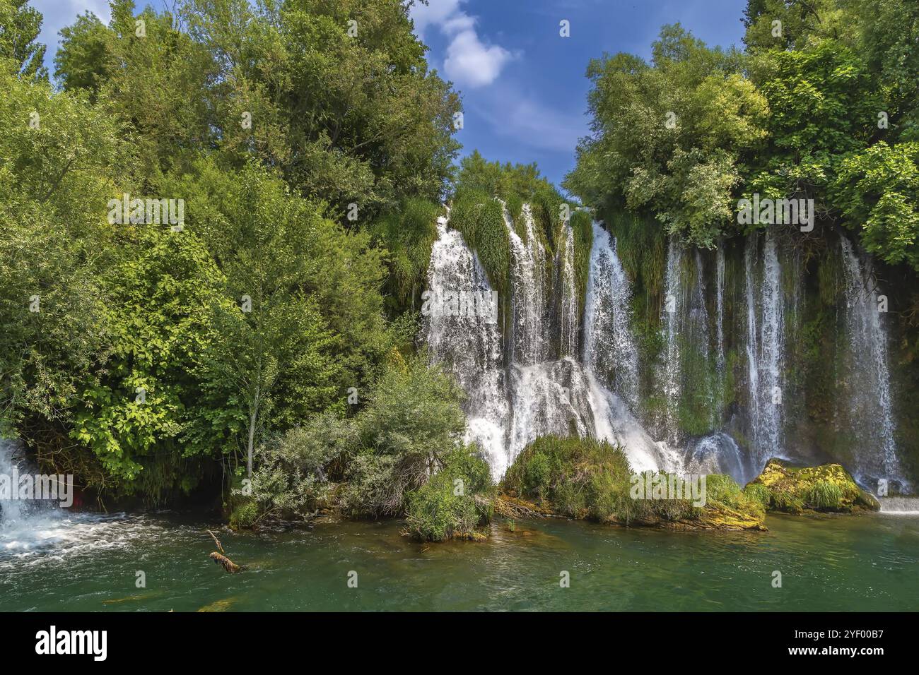 Roski slap is big waterfall in Krka national park, Croatia, Europe ...