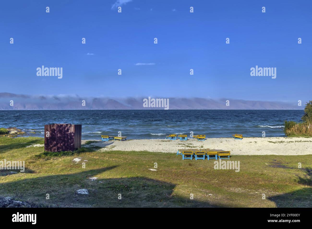 Beach on the shore of Lake Sevan, Armenia, Asia Stock Photo - Alamy