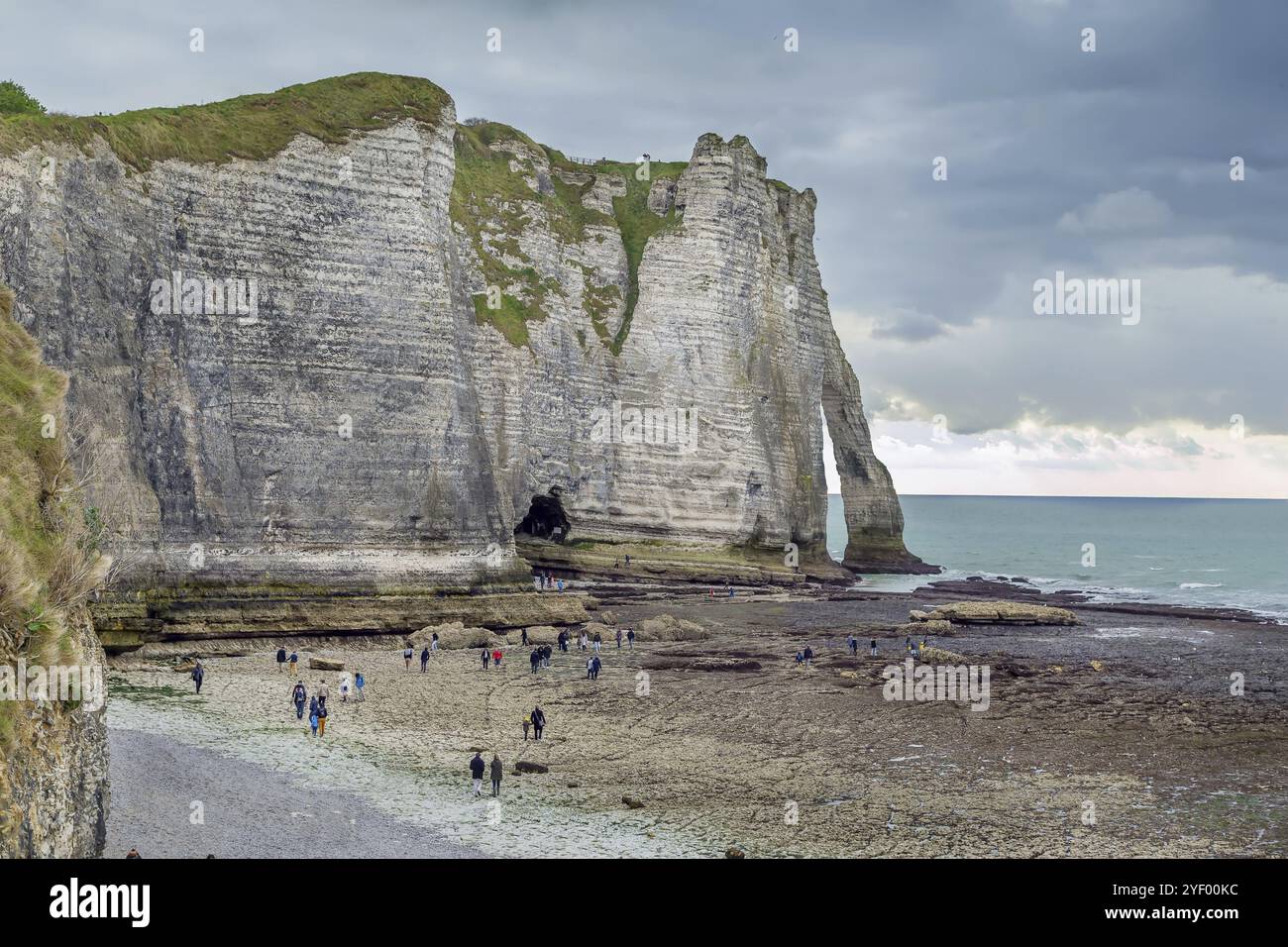 Natural cliffs on Alabaster coast Normandy in Etretat, France, Europe ...