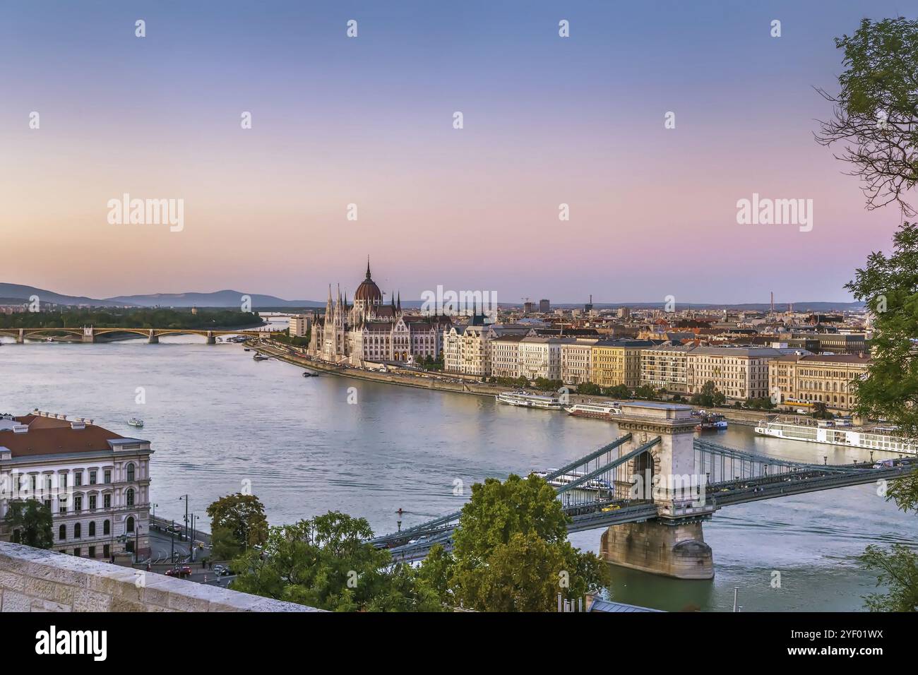 View of Budapest with Hungarian Parliament Building from Fisherman ...