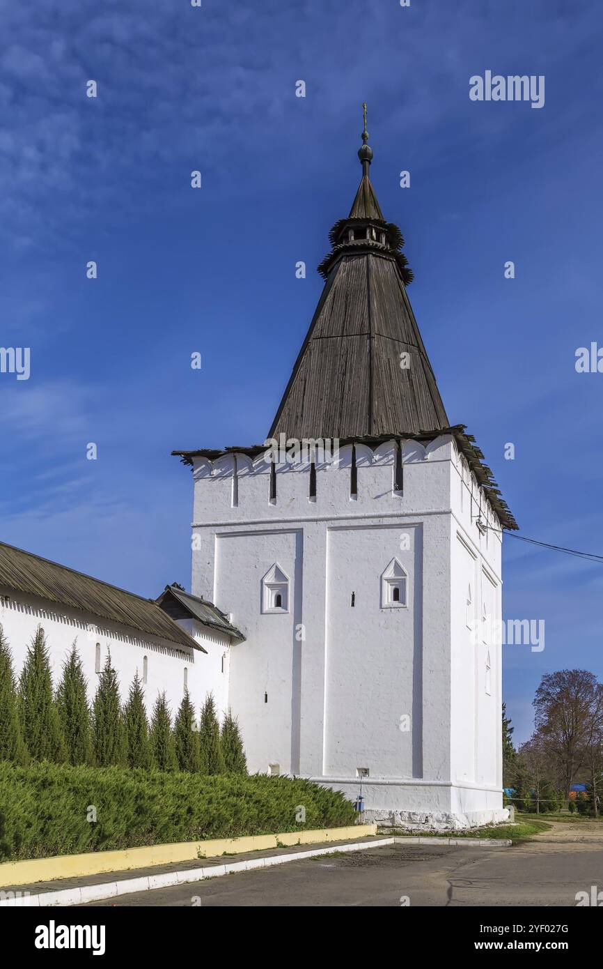 Wall and tower in St.Paphnutius Borovsk monastery, Russia, Europe Stock ...