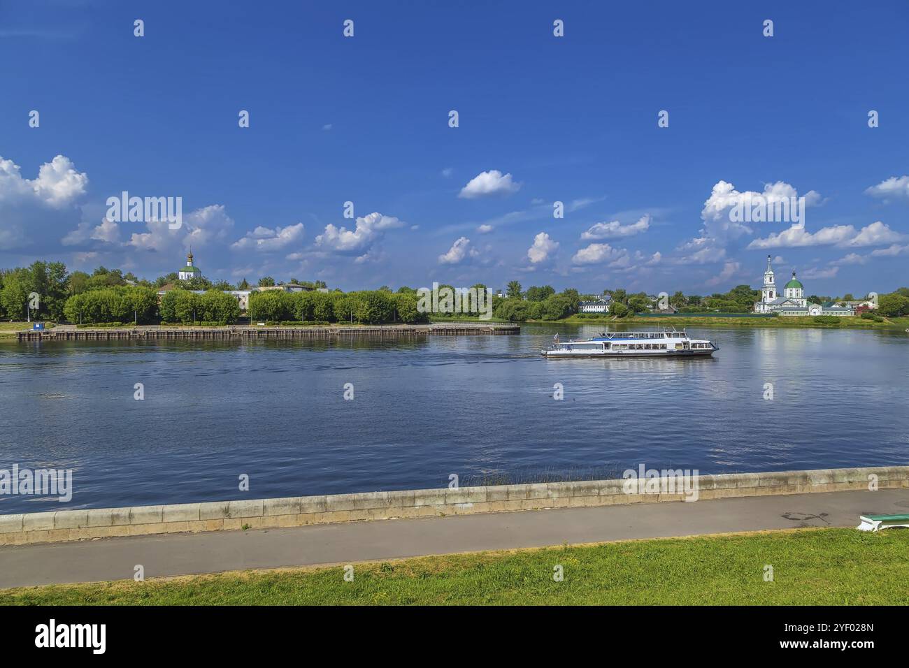 Landscape with Volga river in Tver city, Russia, Europe Stock Photo - Alamy