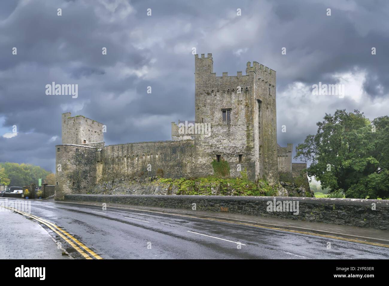 Cahir Castle is one of the largest castles in Ireland, is sited on an ...