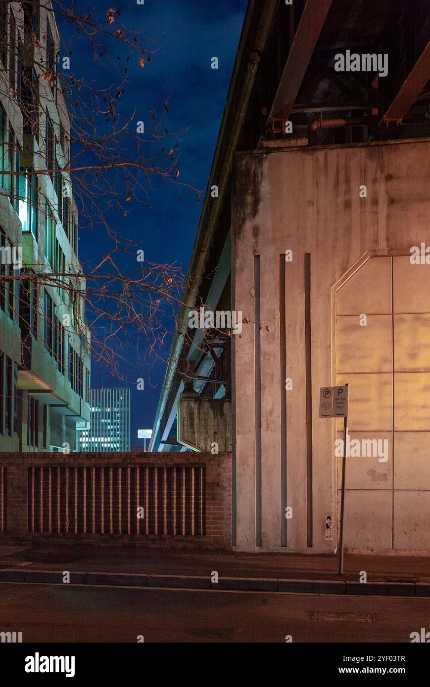 A night view of architectural detail on Harrington Street in The Rocks ...