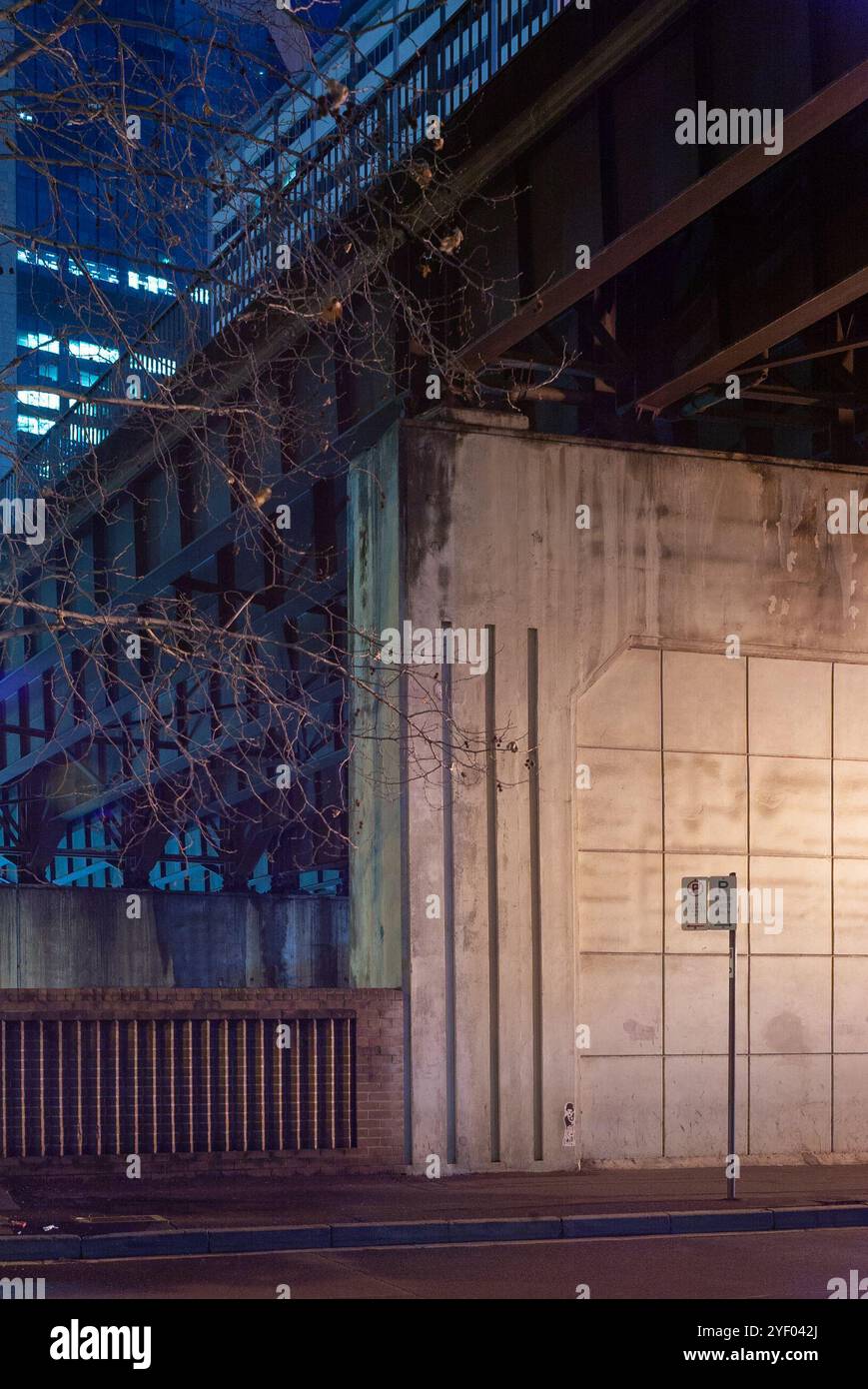A night view of architectural detail on Harrington Street in The Rocks ...