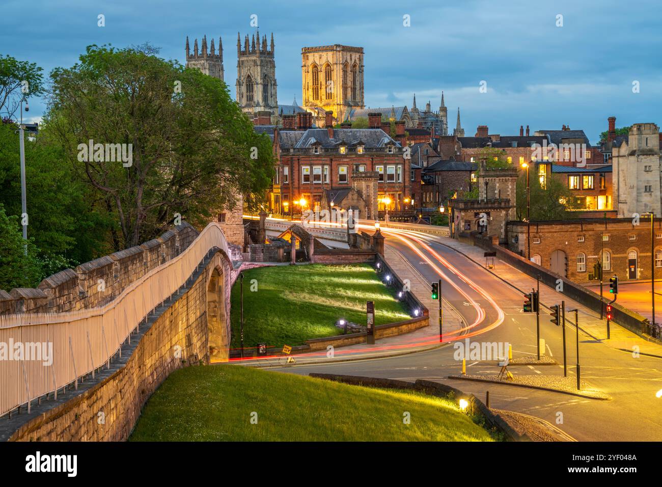 York panoramic cityscape of old town historic district with ancient ...