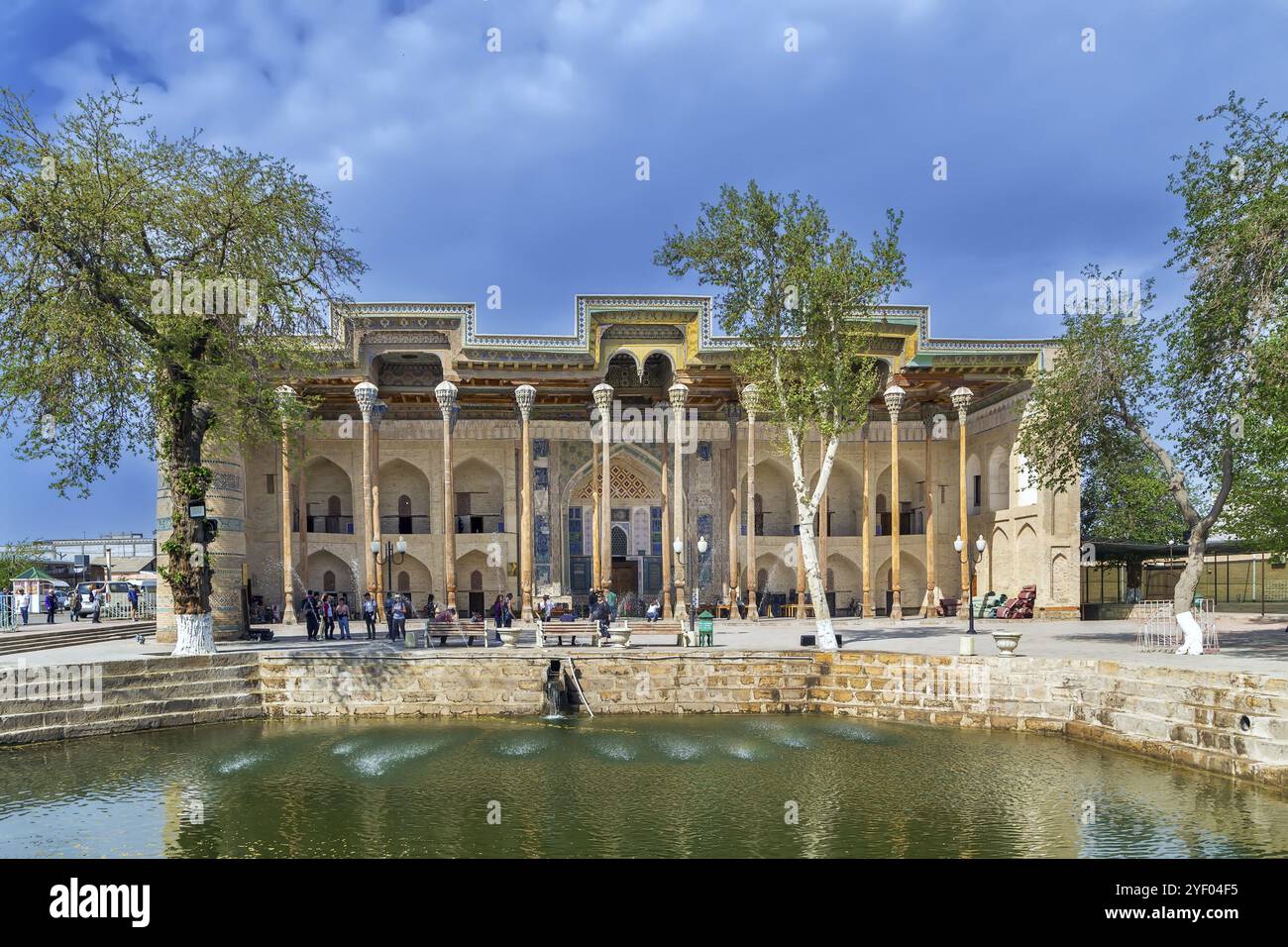 Bolo Haouz Mosque, Bukhara, Uzbekistan. View from howz Stock Photo - Alamy