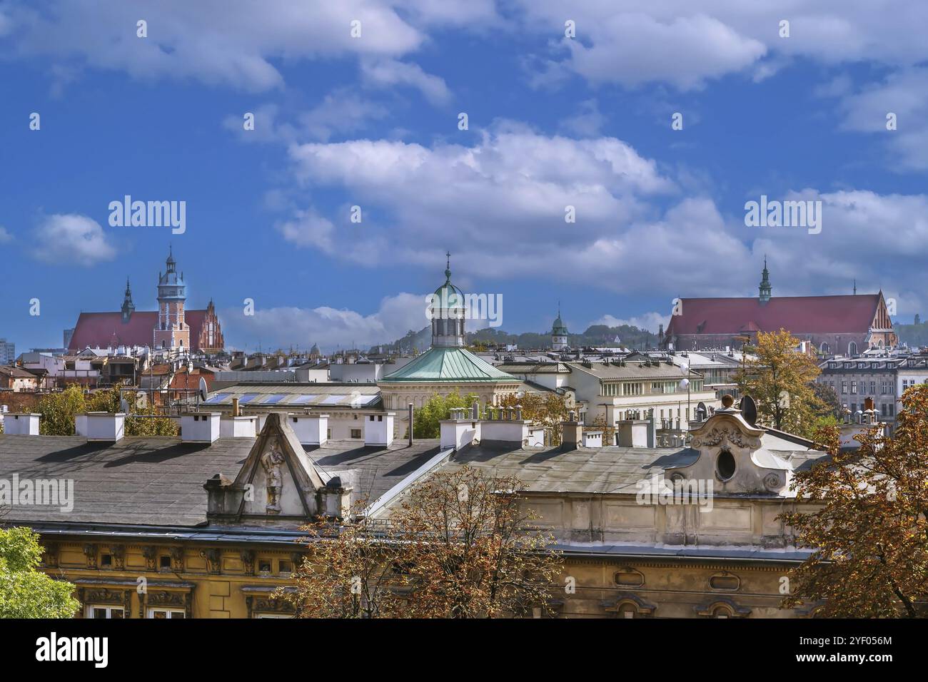 View of the roofs of Krakow from Wawel castle, Poland, Europe Stock ...