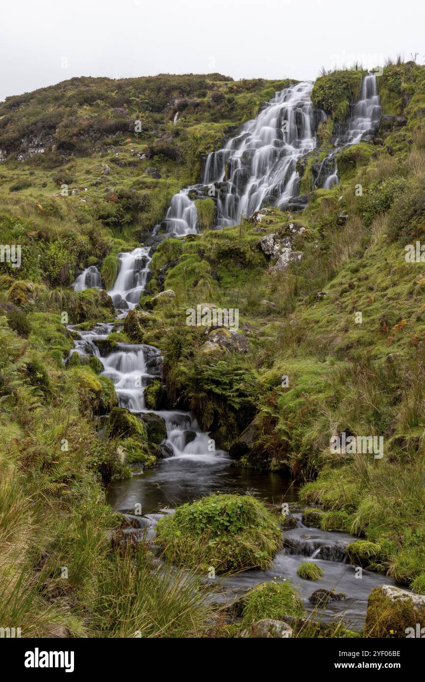 Bride's Veil Falls, waterfall above Bearreaig Bay, east coast, Isle of ...