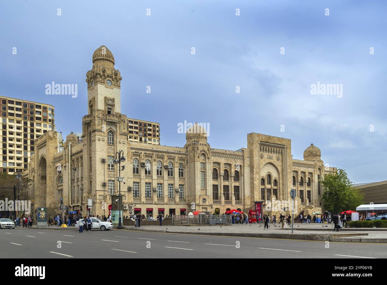 Main building of the Azerbaijan Railways in Baku, Azerbaijan, Asia ...