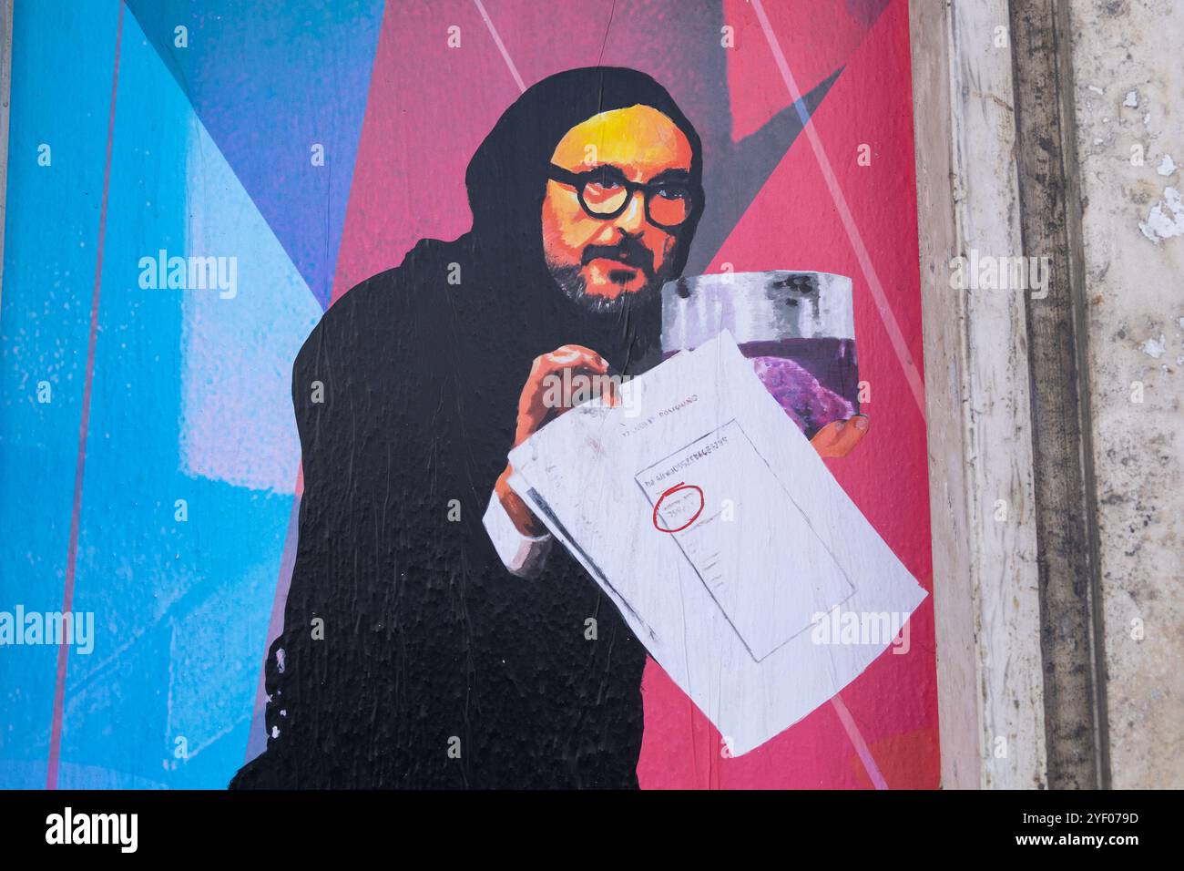 Rome, Italy. 01st Nov, 2024. Detail of the new mural created by the ...