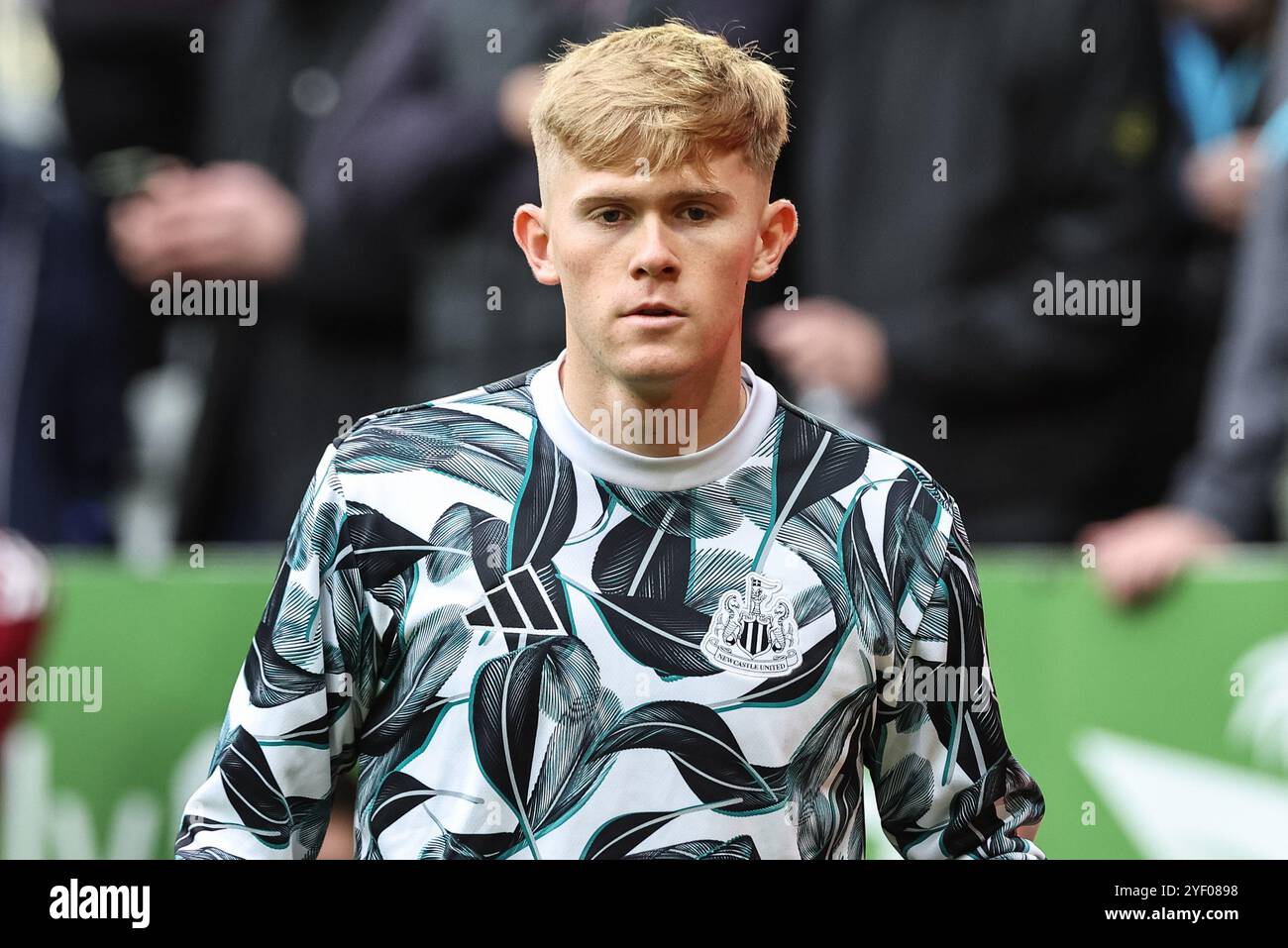 Lewis Hall of Newcastle United in the pregame warmup session during the ...