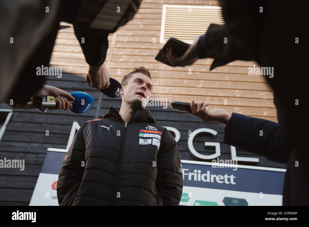 Oslo 20241101. Filip Mangen Ingebrigtsen at a press meeting at ...