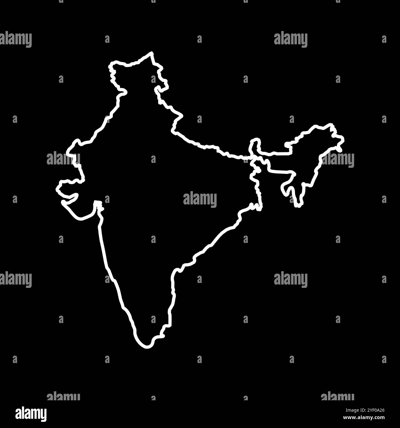 India map white Black and White Stock Photos & Images - Alamy