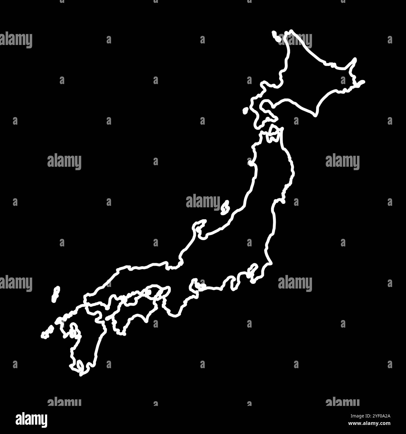 Japan map outline silhouette. Black and white concept. vector ...