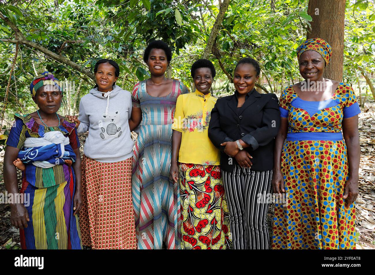 Kopakama coffee grower's cooperative, Rutsiro, Rwanda. Women in their ...