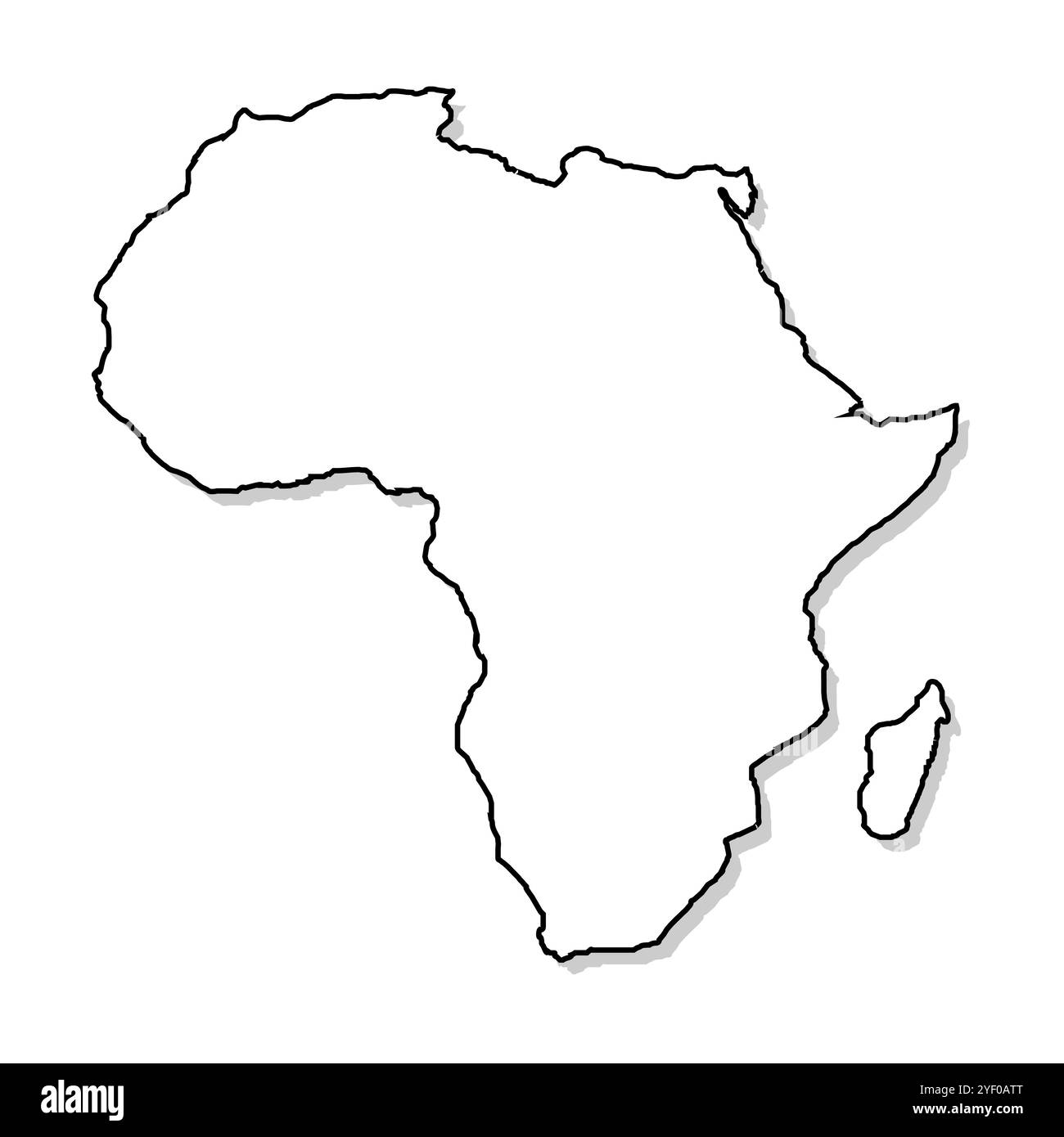 Africa map outline. Black and white concept. vector illustration Stock ...