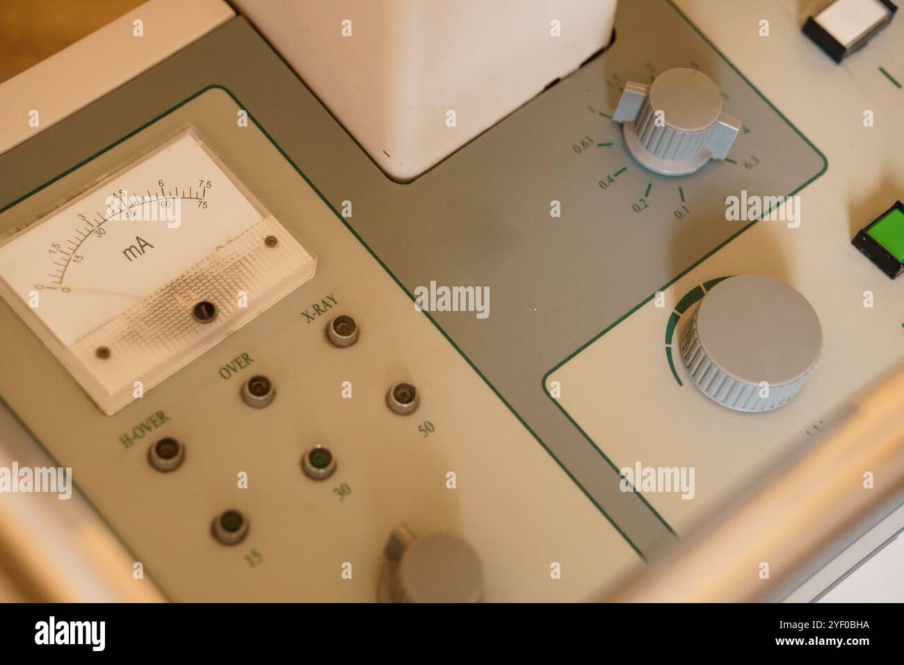 Vintage Medical X-Ray Machine Control Panel with Analog Meters and ...