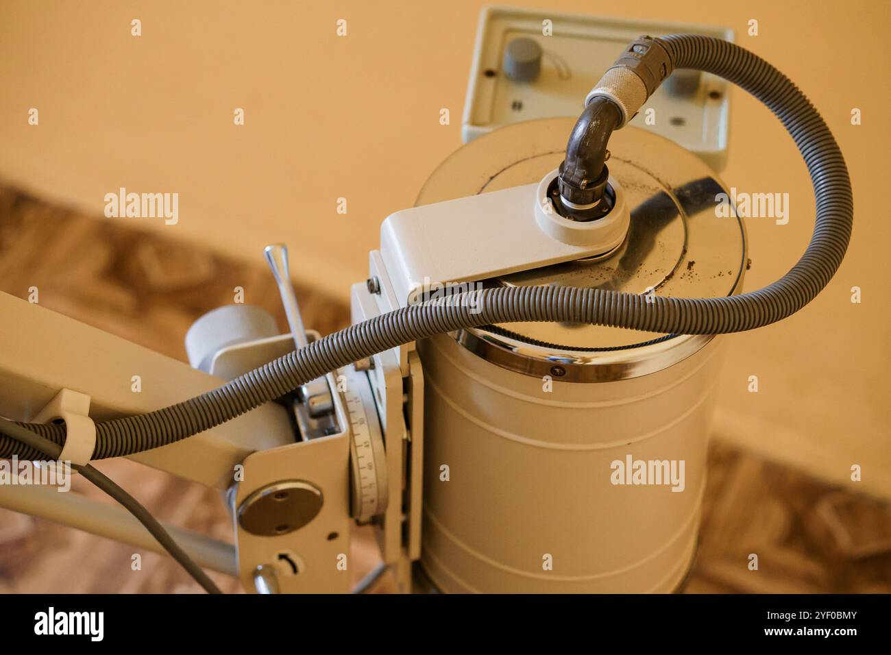 Vintage Medical Equipment with Flexible Hose and Metallic Finish Stock ...