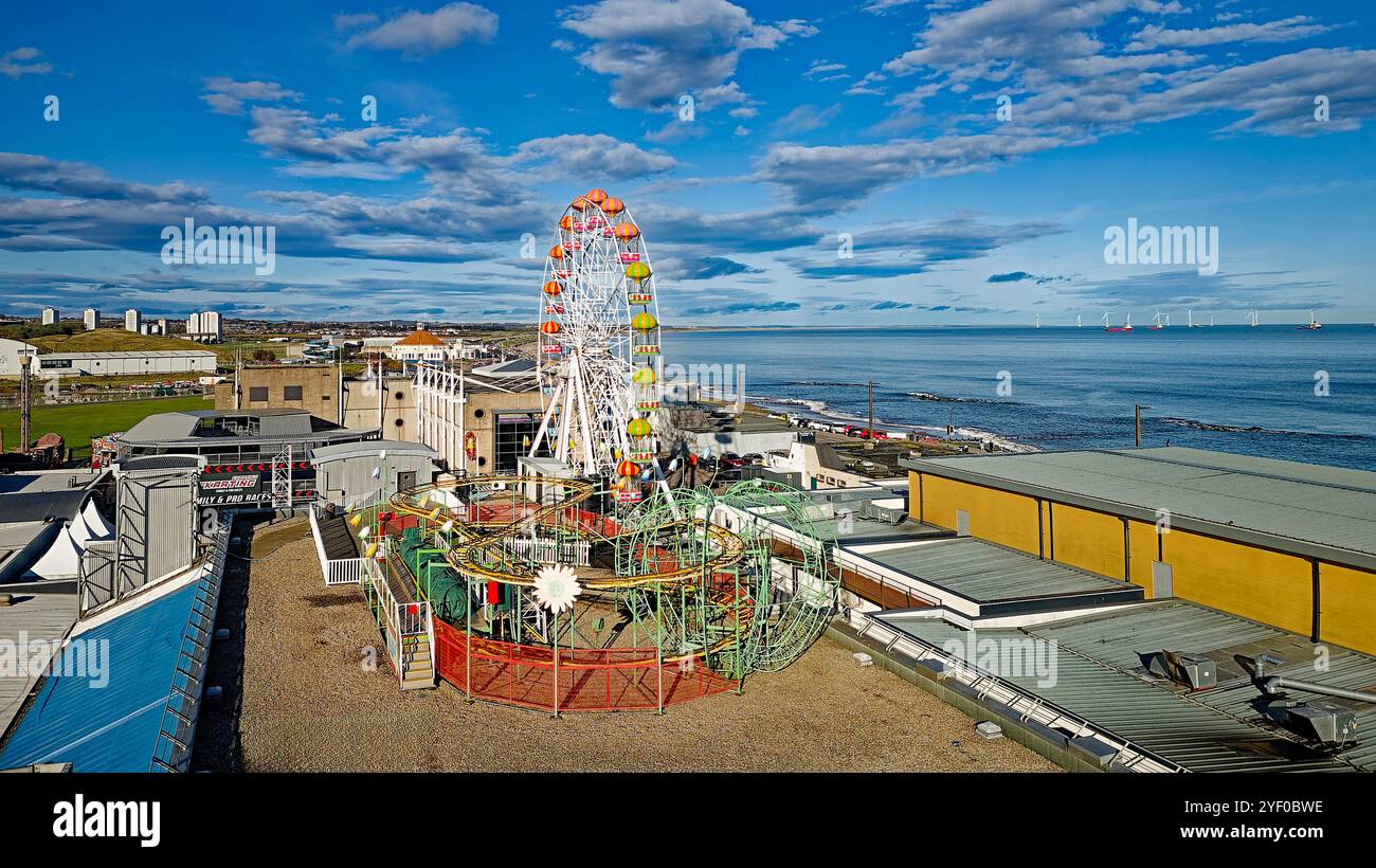 Aberdeen Scotland the harbour area view over the esplanade amusement ...